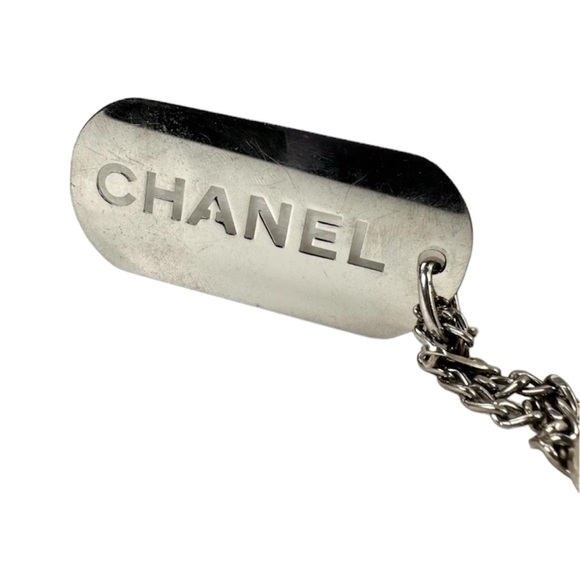 CHANEL | Accessories | Chanel Dog Tag Silver Hook Onto Keys Wear On A ...